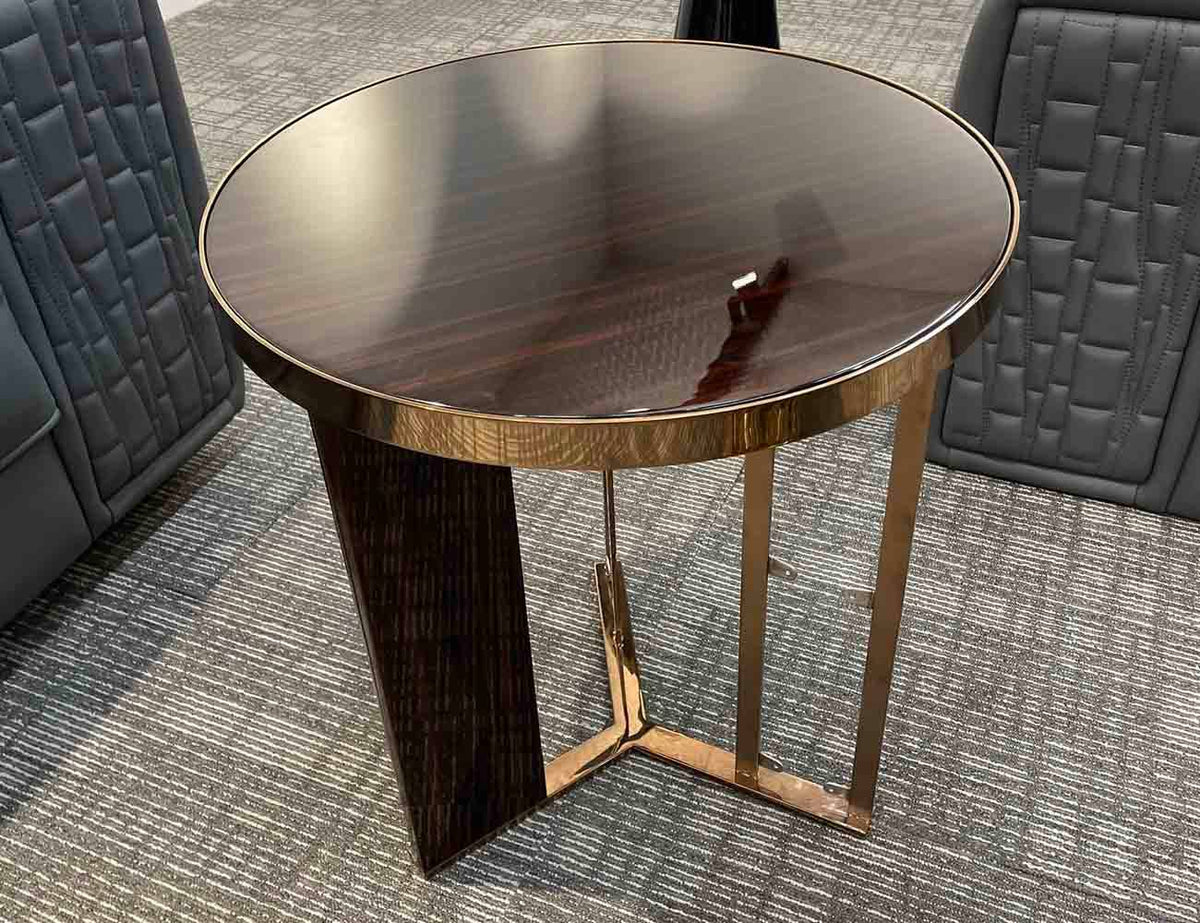 Ingrid - Tab sofa, bàn side table veneer kĩ thuật sơn bóng, khung inox ...